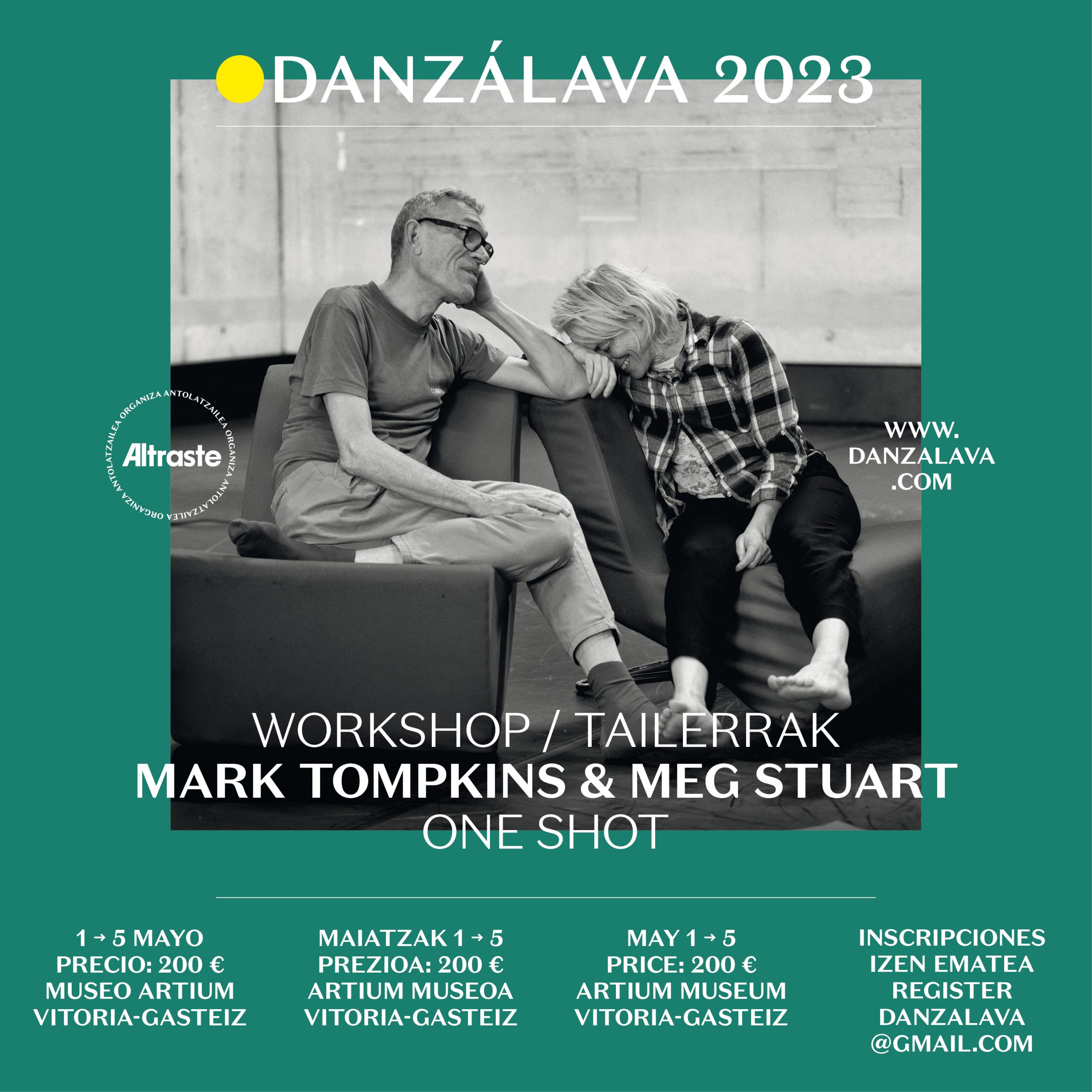 #WORKSHOP / MEG STUART & MARK TOMPKINS / 1>5 MAYO 2023 - danzalava